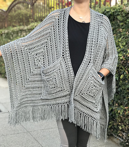 Ravelry: Lazy Diamond Boho Pocket Shawl pattern by Crystal White-Van ...
