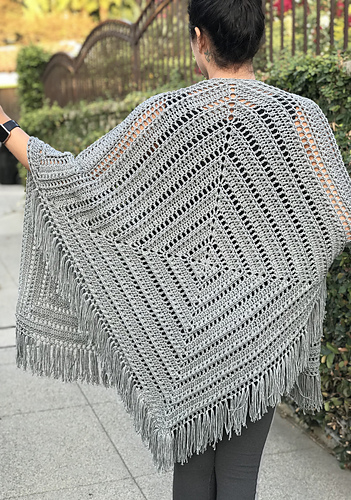 Ravelry: Lazy Diamond Boho Pocket Shawl pattern by Crystal White-Van ...