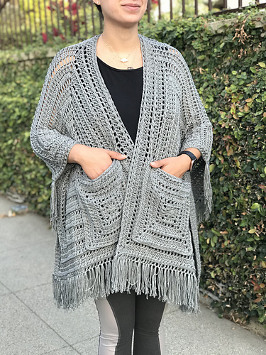 Ravelry: Lazy Diamond Boho Pocket Shawl pattern by Crystal White-Van ...