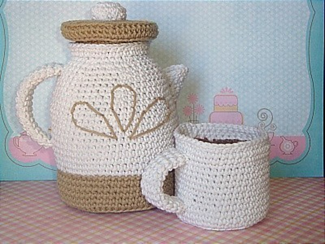 Ravelry: Coffee Pot with Cup pattern by JollyStar (Amber Jolly)