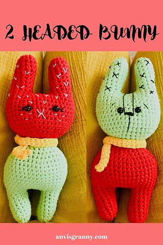 Ravelry: 2 headed bunny, strawberry and cactus pattern by Joy PhamSontakke