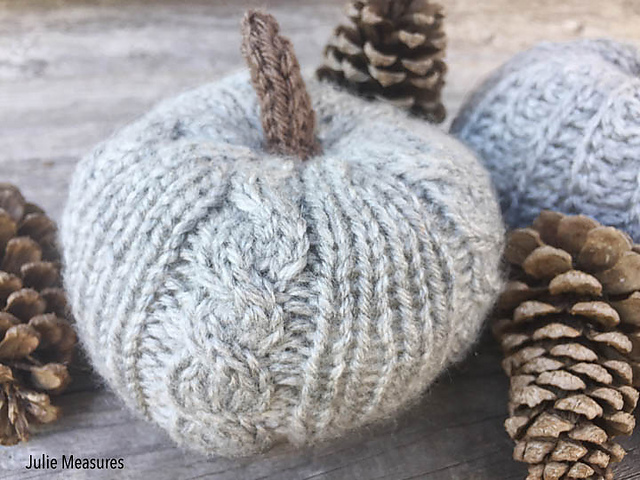 Ravelry: Cable Knit Pumpkin pattern by Julie Grimmett