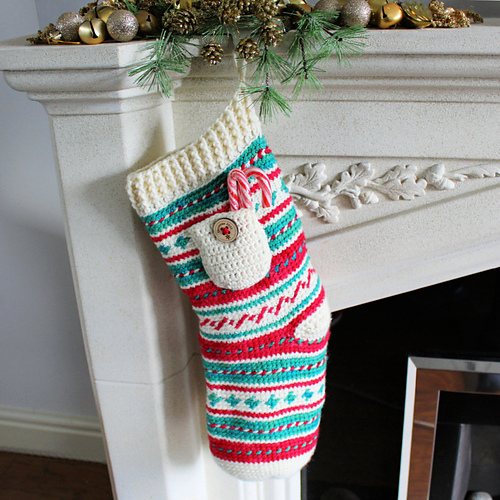 Ravelry: Peppermint Pageant Stocking pattern by Heather C Gibbs (KCACO.UK)