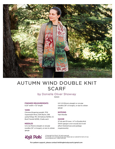 Ravelry: Autumn Wind Double Knit Scarf pattern by Donielle Oliver Showvay