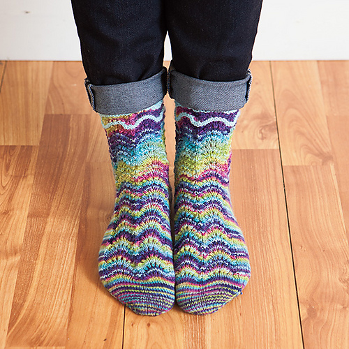 Ravelry: Rainbow Wave Socks pattern by Christina Danaee