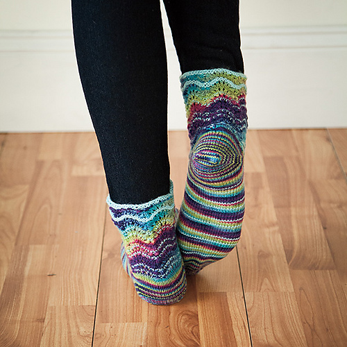 Ravelry: Rainbow Wave Socks pattern by Christina Danaee