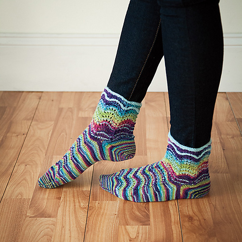 Ravelry: Rainbow Wave Socks pattern by Christina Danaee