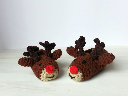 Ravelry: Children's Slippers "Rudolph Reindeer" pattern by Karin ...