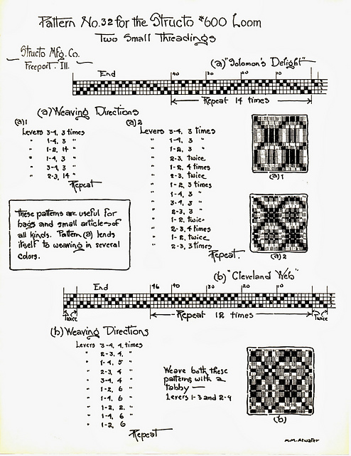 Ravelry: KarenandDolly's ATWATER VINTAGE LOOM DRAFTS