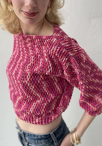 Ravelry: Cropped Alpine Stitch Sweater pattern by Karmen Režek