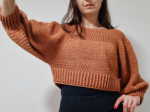 Ravelry: Double Crochet Crop Raglan Sweater pattern by Karmen Režek