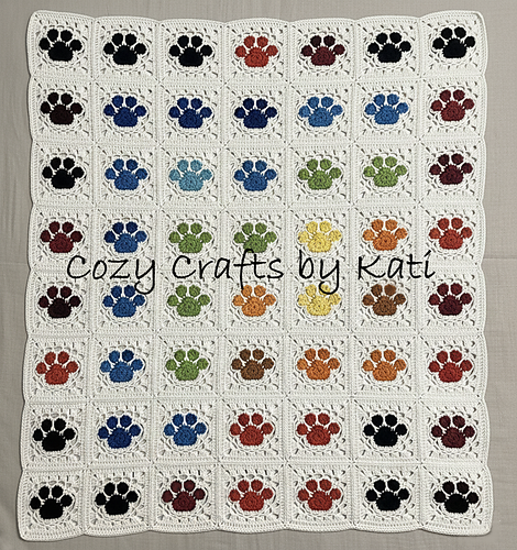 Ravelry: Pawprint Temperature Blanket pattern by Cozy Crafts by Kati