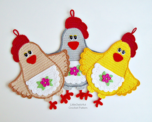 Ravelry: 067 Lady Chicken potholder pattern by LittleOwlsHut