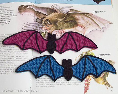Ravelry: 163 Bat bookmark or decor pattern by LittleOwlsHut