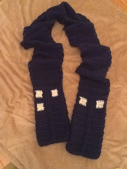 Ravelry: Crochet TARDIS Scarf pattern by Quenbolyn