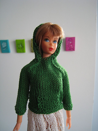 Ravelry: Barbie Doll Hoodie, Kangaroo Jacket pattern by Kelly Mullan