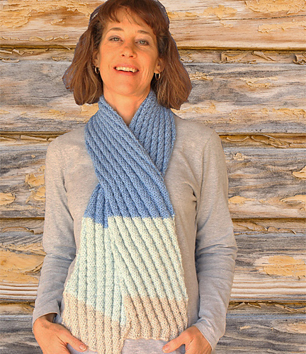 Ravelry: Diagonal Rib Knit Scarf pattern by Kimberlees Korner