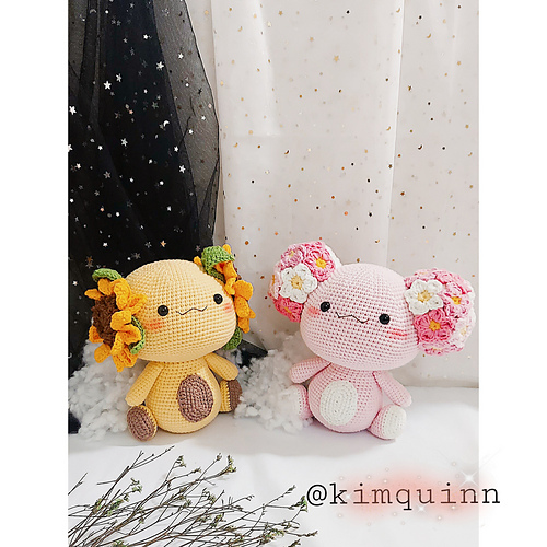 Ravelry: STELLA the Sunflower Axolotl pattern by Du Huynh Kim Quyen