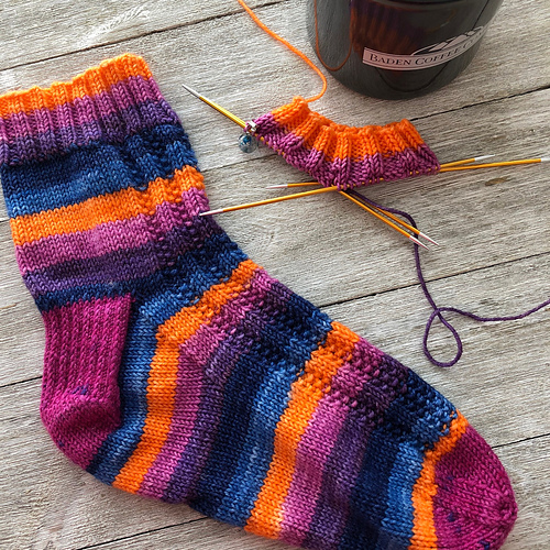 Ravelry: Meet Me at Sunrise Socks pattern by The Kitchen Sink Shop