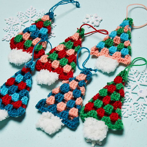 Ravelry: Granny Stripe Christmas Trees pattern by Jenny Conduit