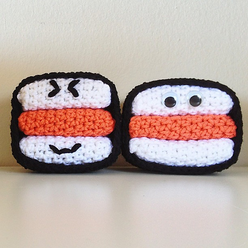 Ravelry: Spam Musubi Pillow & Mini Musubis pattern by Lorna Watt
