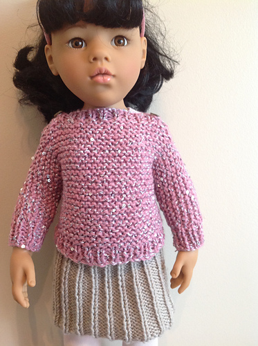 Ravelry: Jumper and skirt for 18" doll pattern by Knitting Nanny Mo