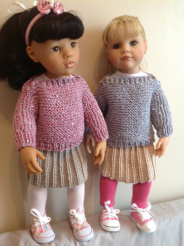 Ravelry: Jumper and skirt for 18" doll pattern by Knitting Nanny Mo