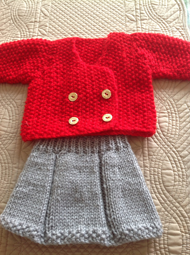 Ravelry: Knits for 18" dolls. School Uniform pattern by Knitting Nanny Mo