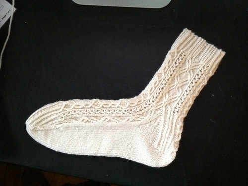 Ravelry: Vernal Snow Twisted Stitch Socks pattern by Suzanne Bryan