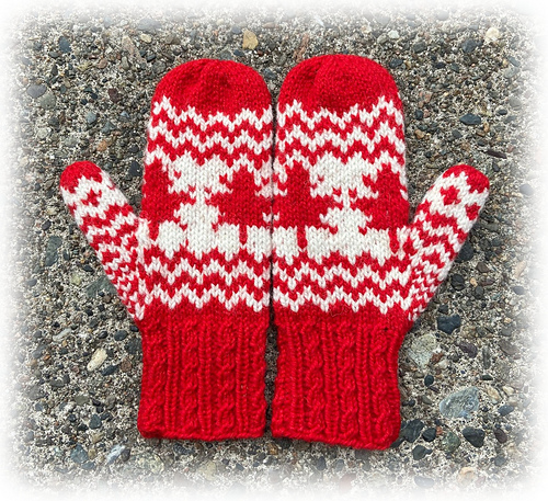 Ravelry: Canada Flag Mittens pattern by Knitwits Heaven