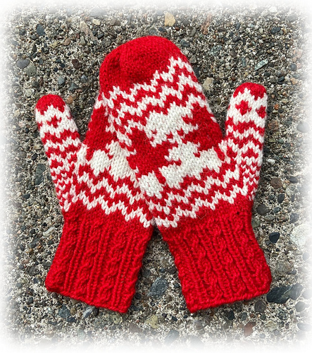 Ravelry: Canada Flag Mittens pattern by Knitwits Heaven