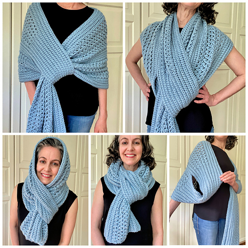 Ravelry: Hole-Lotta-Looks Gathered Wrap pattern by Sonja Hood