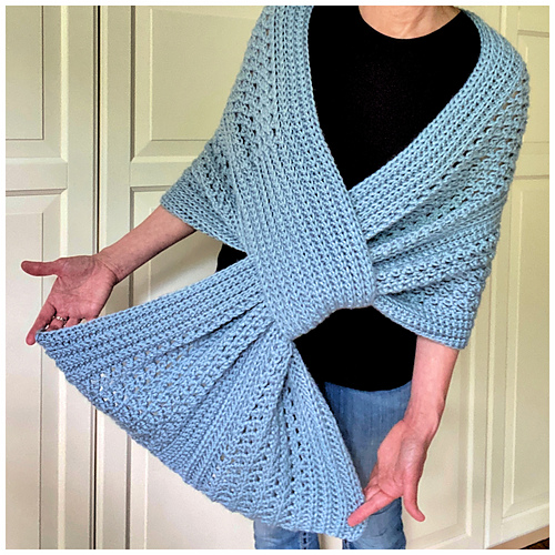 Ravelry: Hole-Lotta-Looks Gathered Wrap pattern by Sonja Hood