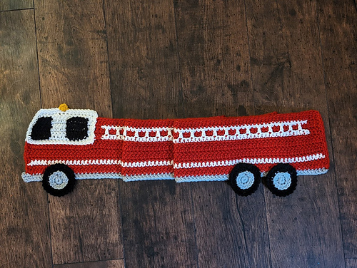 Ravelry: Rescue Engine Fire Truck Scarf pattern by Kristen Patton