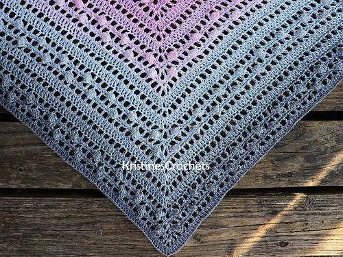 Ravelry: Popcorn Triangle Shawl pattern by Kristines Crochets