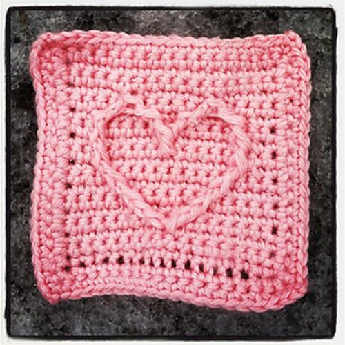 Ravelry: Cabled Heart Square pattern by Amelia Beebe