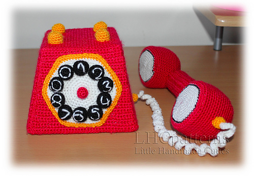 Ravelry: Red Retro Telephone / Corded Phone pattern by Kristine Kuluka