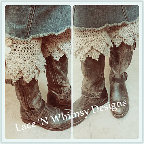 Ravelry: Lace Boot Cuffs Layered and Ruffled pattern by Lace N Whimsy