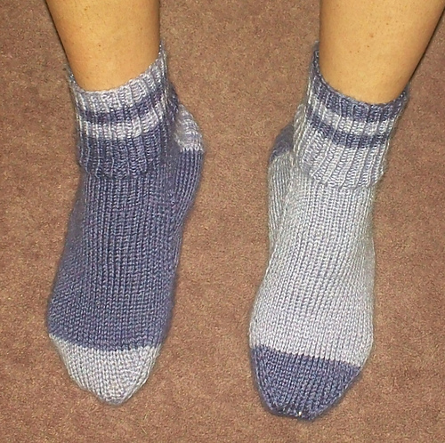 Ravelry: 2-Colour Reverse Ankle Socks pattern by Marian Wilkins