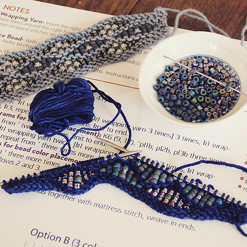 Ravelry: Beaded Waves Cuff pattern by Laura Nelkin