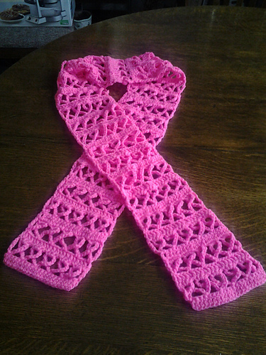 Ravelry: Crochet Awareness Ribbon Scarf pattern by Naztazia