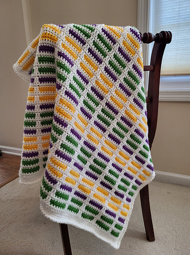 Ravelry: Bright Bricks Mosaic Blanket pattern by Lindsey Stephens