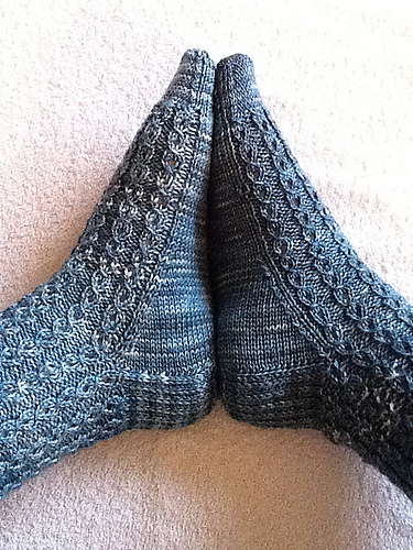 Ravelry: Lacy Mock Cable Socks pattern by Kat (katinkorea)