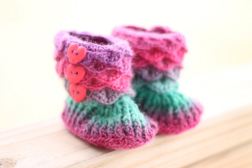 Ravelry: Dragon Slippers Crocodile Stitch Booties pattern by Bonita ...