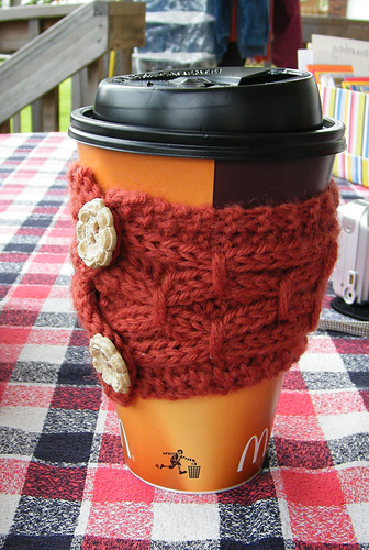 Ravelry: Arthur Cable Coffee Cozy pattern by Mindy Lewis