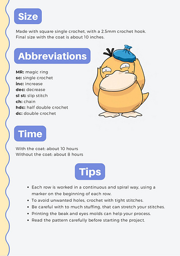 Ravelry: Pokemon Psyduck Golduck Outfit pattern by Ame Amis