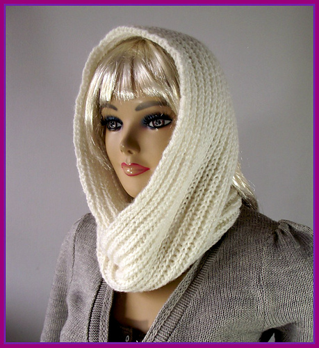 Ravelry: I Love Snow Hood Scarf pattern by Lilia Vanini