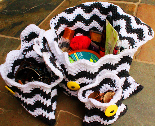 Ravelry: Chevron Bag Set pattern by Lindsey Carr