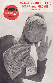 Ravelry: Juliet Cap Scarf & Gloves A1009 pattern by Weldons