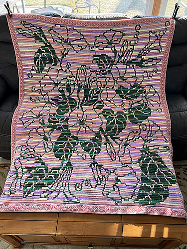 Ravelry: Merry Morning Glories Overlay Mosaic Blanket pattern by ...
